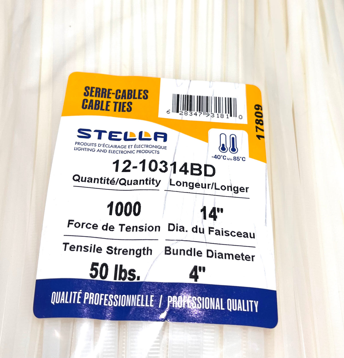 TIE RAP 14 WHITE / 50 LBS / 500 — Coventa Inc.
