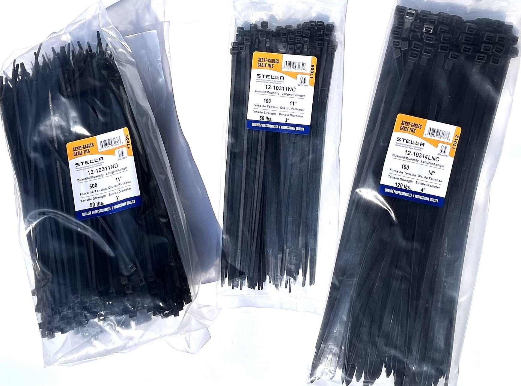 500 11'' BLACK 50 LB CABLE TIES — Coventa Inc.